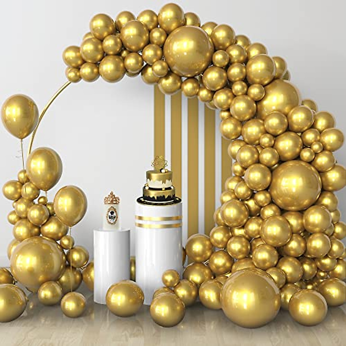 Metallic Gold Balloons Different Sizes 110PCS 18/12/10/5 Inch Chrome Gold Balloon Garland Arch Kit Quality Latex Balloons Gold Decorations for Wedding Party Birthday Graduation Baby Shower