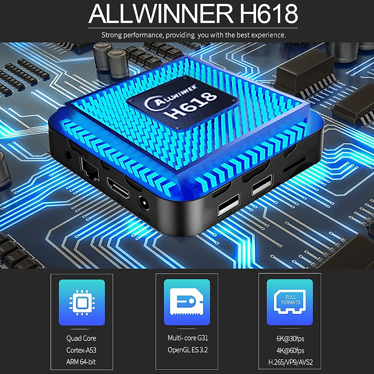 Android TV Box, T95MAX Android Box 2GB RAM 16GB ROM, Quad Core Android 12.0 Box with Wireless Keyboard Support 2.4G/5.0GHz Dual WiFi 100M Ethernet Ultra HD 6K TV Box