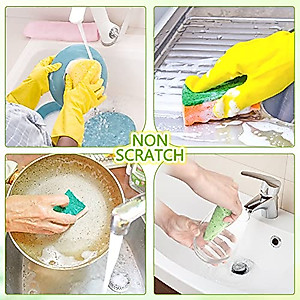 HOMEXCEL Cellulose Sponges Pack of 12,Natural Non-Scratch Cleaning Scrub Sponges for Kitchen and Household,Compressed Dish Washing Sponge Safe for Non-Stick Cookware