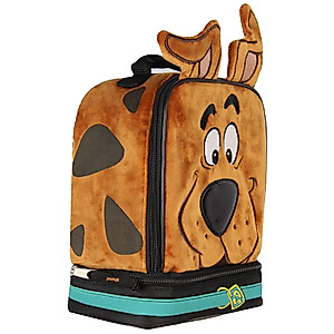 AI ACCESSORY INNOVATIONS Scooby Doo Character Embroidered Face with 3D Ears Insulated Dual Compartment Lunch Bag Lunch Box Tote