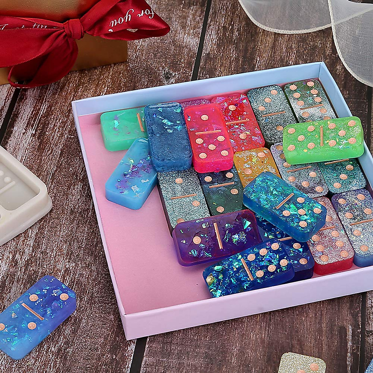 Professional Domino Molds for Resin Casting, Jumbo Silicone Dominoes Mold 28 Cavities, Baking Molds – Flexible and Non-Stick Design – Ideal for Chocolate Bar Mold, Soap, Jelly, Cake Ornaments