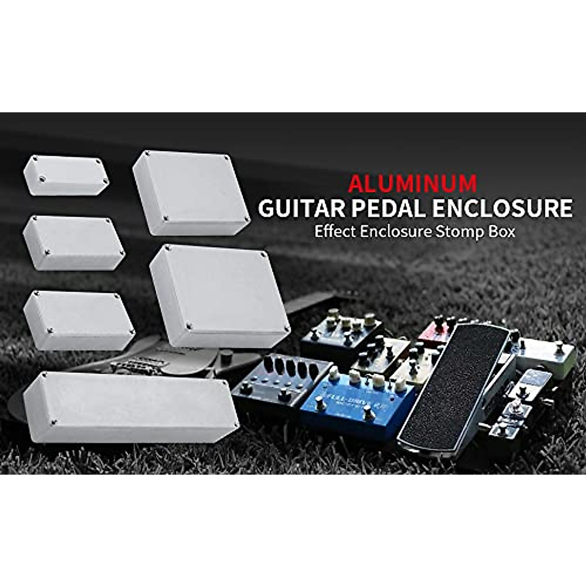 DaierTek 1590DD Guitar Effect Pedal Stomp Box Enclosure Diecast Metal Aluminum 7.40" X 4.70" X 1.46" Inches 188mm X 120mm X 37mm Housing Size