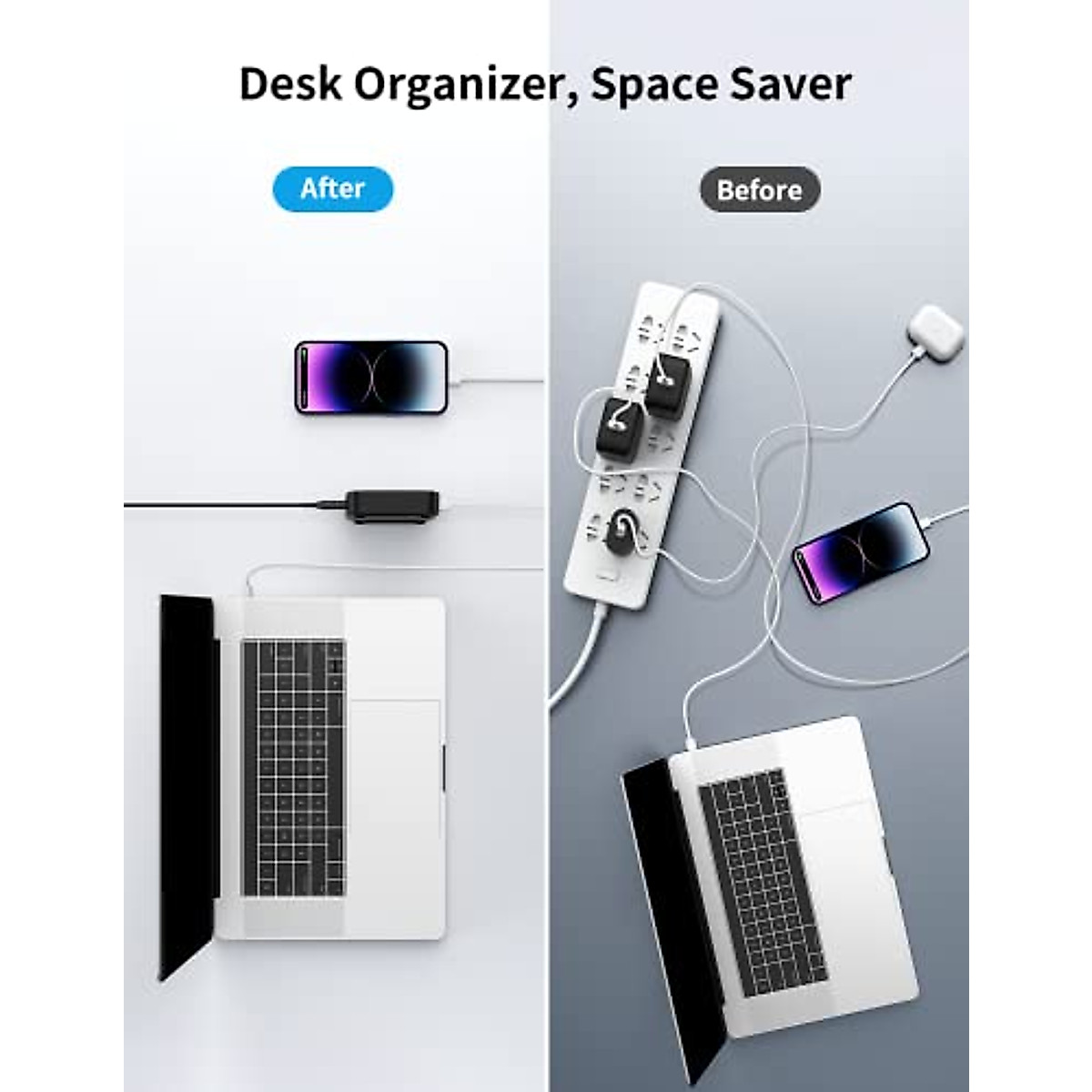 MOMAX USB C Charging Station, 100W GaN USB C Charger with 6.56ft Cord, Fast USB C PD Charger Hub with 2USB-C, 2USB-A, PPS, QC, Desk Charging Station for iPhone14/13/12, MacBook Pro/Air, Laptop, etc