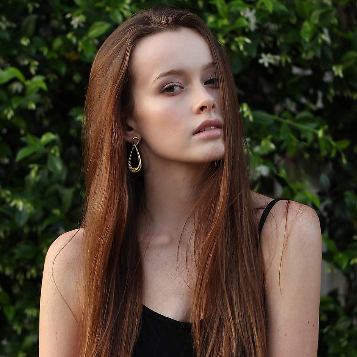 Mytys Dangle Earrings for Women Designer Brand Unique 2 Tone Gold & Silver Statement Drop Earring Jewelry Gift (style 12)