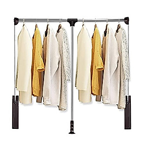 Large Closet Lifting Rack Drying Rack/Drop-Down Rail, Adjustable Pull-Down Wardrobe Rod, Suitable for Wardrobe Width 1100-1600MM, Bearing 30kg (Size : 1150-1500mm)