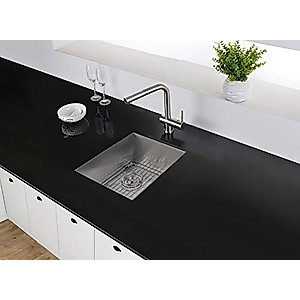 Ruvati 15 x 15 inch Undermount 16 Gauge Zero Raduis Bar Prep Square Kitchen Sink Single Bowl - RVH7115