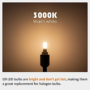 Maelsrlg G9 LED Bulb Dimmable, 40 Watt Equivalent, Warm White 3000K, T4 4W 400lm, G9 Bi-Pin Base Light Bulbs for Chandelier, Vanity, 10-Pack