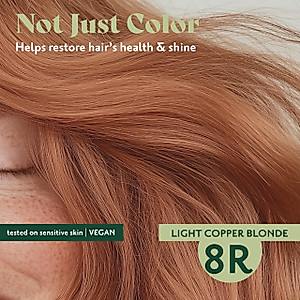 Herbatint Permanent Hair Dye For Women - 8R Light Copper Blonde - For Up To 100% Gray Coverage of Resistant Gray Hair - Ammonia-Free, Alcohol-Free & Vegan - Salon Influenced Hair Color 5.75 fl oz