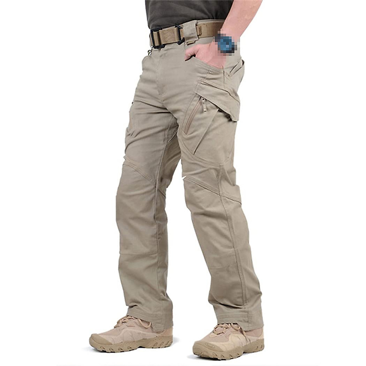 KEHAIOO Men Military Tactical Cargo Pants, SWAT Combat Army Trousers, Casual Many Pockets Stretch Cotton Pants Gray M