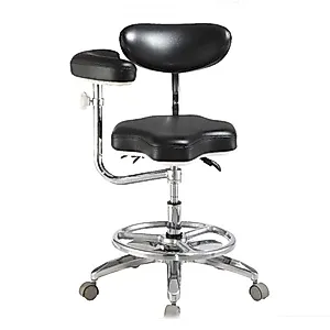 Aries Outlets Dental Medical Doctor Stool Mobile Dentist Seat Chair Deluxe with Armrest