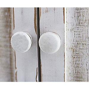 Parisloft Rustic Farmhouse Wood Accent Buffet Sideboard Storage Server Cabinet with 2 Doors,Entryway Kitchen Dining Console Living Room Stand, 32" H, White