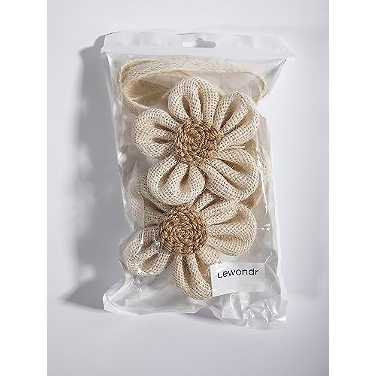 Lewondr Magnetic Window Curtain Rope Holdbacks, 2 Pieces Simple and Elegant Sunflower Decorative Knitted Cord Drapery Holder Curtain Tieback Accessories for Home Office Decor, Large - Cream&Beige