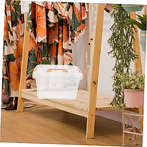 KOMBIUDA 4pcs Box Portable Storage Box Clear Stand Clear Handbags Small Plastic Bins 16 Quart Storage Containers with Lids Toy Containers with Lids Storage Containers for Organizing Make up