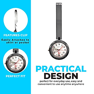 Nurse Stethoscope Watch - Lightweight Metal Frame- Attaches Directly to Pocket, Scrubs or Shirt. Convient.