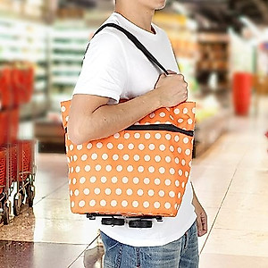 XIASABA Shopping Bag Oxford Cloth Reusable Shopping Bags with Wheel Rolling Dual Purpose Foldable Grocery Bags for Shopping