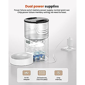 Automatic Cat Feeder, Timed Cat Feeder with Adjustable Feeding Schedule, Cat Dry Food Dispenser, GIOTOHUN pet feeders with Desiccant Bag, 1-4 Meals Per Day, 10s Voice Recorder, Dual Power Supply