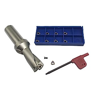 GBJ WC- Φ19-2D -C20 +10pcs WCMX030208FN Indexable U Drill Inserts Holder Fast Water Jet Drill Violent Drill WPD Series (WPD-Φ19-2D-C20+WCMX030208)