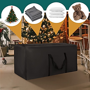 Outdoor Cushion Storage Bag Waterproof Outdoor Cushion Storage Bag 68" L x 30" W x 20" H Large Patio furniture Cushion Storage Bag with Handle and Zipper (Black, 1 Pack)