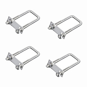 FOCMKEAS 4 Sets 304 Stainless Steel Square U-Bolts 2"(50mm) Inner Width, 3.15"(80mm) Length Stainless M6 with Nuts, Frame Plate, Accessories for Automobiles Trailer, Boat Trailer Industrial Parts