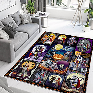 Nightmare Before Christmas Jack Skellington Area Rug – Perfect Christmas Decorations for Halloween! Horror Christmas Nursery Rug, Washable Rugs for Living Room, Bedroom Rug (2x3ft)