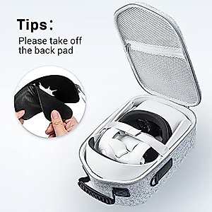 Vimetapro Carrying Case for Quest 2, Hard Bag for Quest 2 Accessories VR Headset with Elite Strap and Touch Controllers Other VR Accessories, Protable Design for Travel and Home Storage