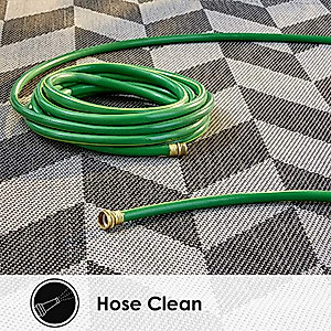 Nicole Miller New York Patio Country Calla Contemporary Herringbone Indoor/Outdoor Area Rug, Black/Grey, 5'2"x7'2"