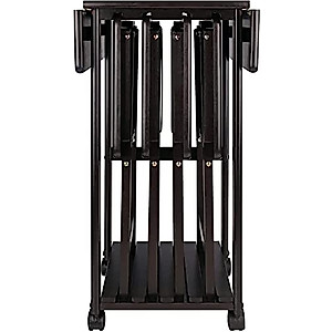 Oakestry Sophia 5pc Snack Tray Set Compact Design for Enhancing The Aesthetics, Small Living Spaces,Built-in Handles,Coffee Finish, 23.39" D X 28.19" W X 33.94" H