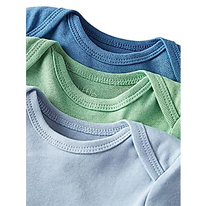 little planet by carter's unisex-baby 6-pack Organic Cotton Short-sleeve Rib Bodysuits, Blue Multi, 3 Months