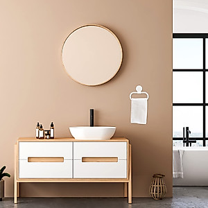 Hemoton Bathroom Towel Ring Holder Self Adhesive Towel Ring Towel Hanger No Drill Towel Bar Hand Towel Ring No Drilling Towel Rack Paper Towel White Wall Hanging Tower Hanger