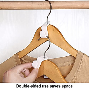 OUDE HOWER 72PCS Clothes Hanger Connector Hooks, Hanger Extender Clips, Cascading Hanger Hooks for Heavy Duty Space Saving Cascading Connection Hooks, Velvet Huggable Hangers Accessory (White)