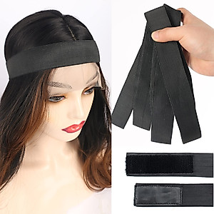 Amyqueen Elastic bands for Wig Edges, Lace Melting Band,4PCS Wig Band for Wigs Edge Wrap to Lay Edges, Wig Band Edge Wrap to Lay Edges, Wig Accessories for Salon