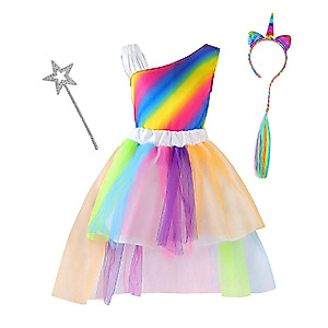 Jeowoqao Girls Dress up Trunk Princess Set, 24Pcs Pretend Play Costume Set, Fairytale, Supergirl, Princess, Rainbow Girls Costume for Toddler/Little Girls Ages 3 4 5 6 Years