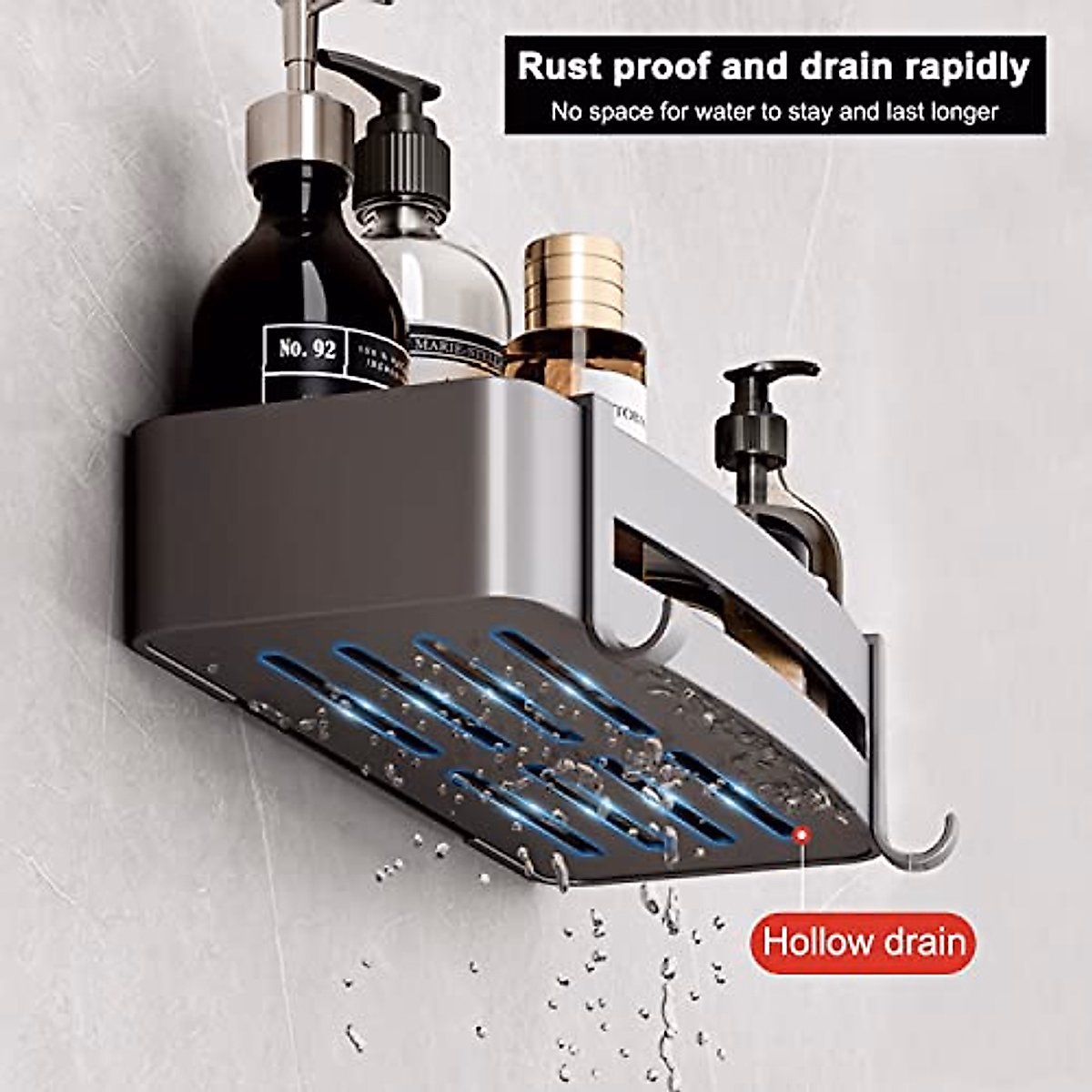 LBW 3 Packs Shower Caddy No Drilling Shower Rack for Bathroom Shower Organizer with Soap Holder and Hooks&Adhesive for Bathroom,Kitchen，Rustproof Shower Shelves for Inside Shower(pack of 3)