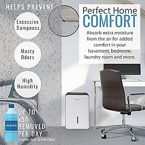 Keystone 50 Pint Dehumidifier Electronic Controls, White (KSTAD504E)