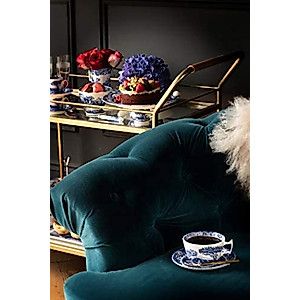 Spode Blue Italian Collection Cake Stand, 10.5-Inch, Blue, Footed Cake Plate, Cake Tray, Cupcake Stand for Parties, Dessert Serving Dish, Dishwasher Safe