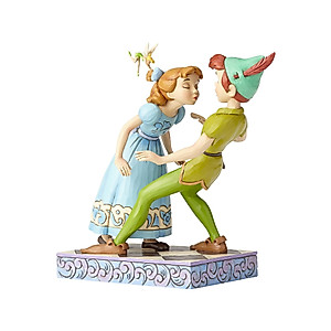Enesco Disney Traditions by Jim Shore 65th Anniversary Peter Pan and Wendy Stone Resin, 7.4” Figurine, 7.4 Inches, Multicolor