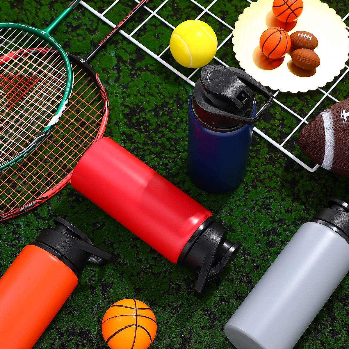 Yinder 16 PCS 20oz Aluminum Water Bottle Bulk Multicolor Reusable Sports Bottle with Snap Lids Multipack Vacuum Water Flask for Travel Camping, Picnics, Gym, Hiking, Cycling, Fishing