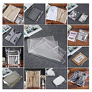 KnR Harmony Self Sealing Resealable Bags 12x18 200pcs Clear Adhesive Cello Bags Plastic Cellophane Bags for Apparel Clothing T-shirt Pants Storage Packaging 14 Sizes to Choose from