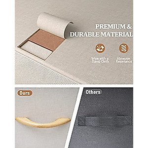 VredHom Tall Dresser Organizer, 6 Drawers Dresser Fabric Storage Closets Storage Units Organizer Tower Steel Frame Wooden Top for Bedroom, Hallway,Nursery, Entryway(Beige)