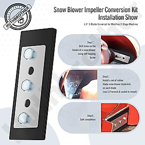 Snow Blower Impeller Modification Kit - 1/4" 4-Blade Universal, for Modifies 2-Stage Machine (4)