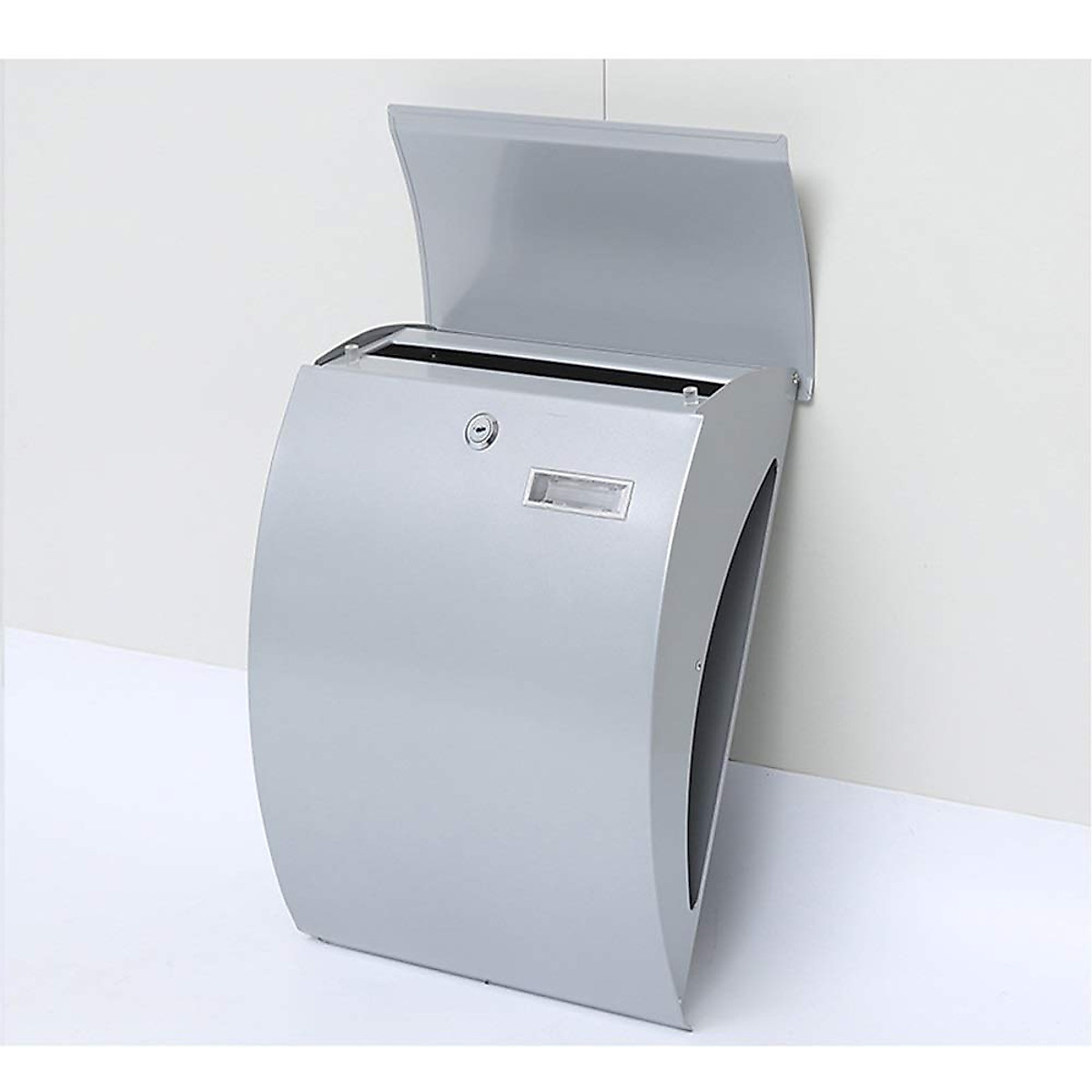 Mailboxes for Outside Mailbox Wall Mount Post Box European Villa Home Wall-Mounted Mailbox Outdoor Garden Waterproof Newspaper Box Creative Circular Simple Letterbox Silver