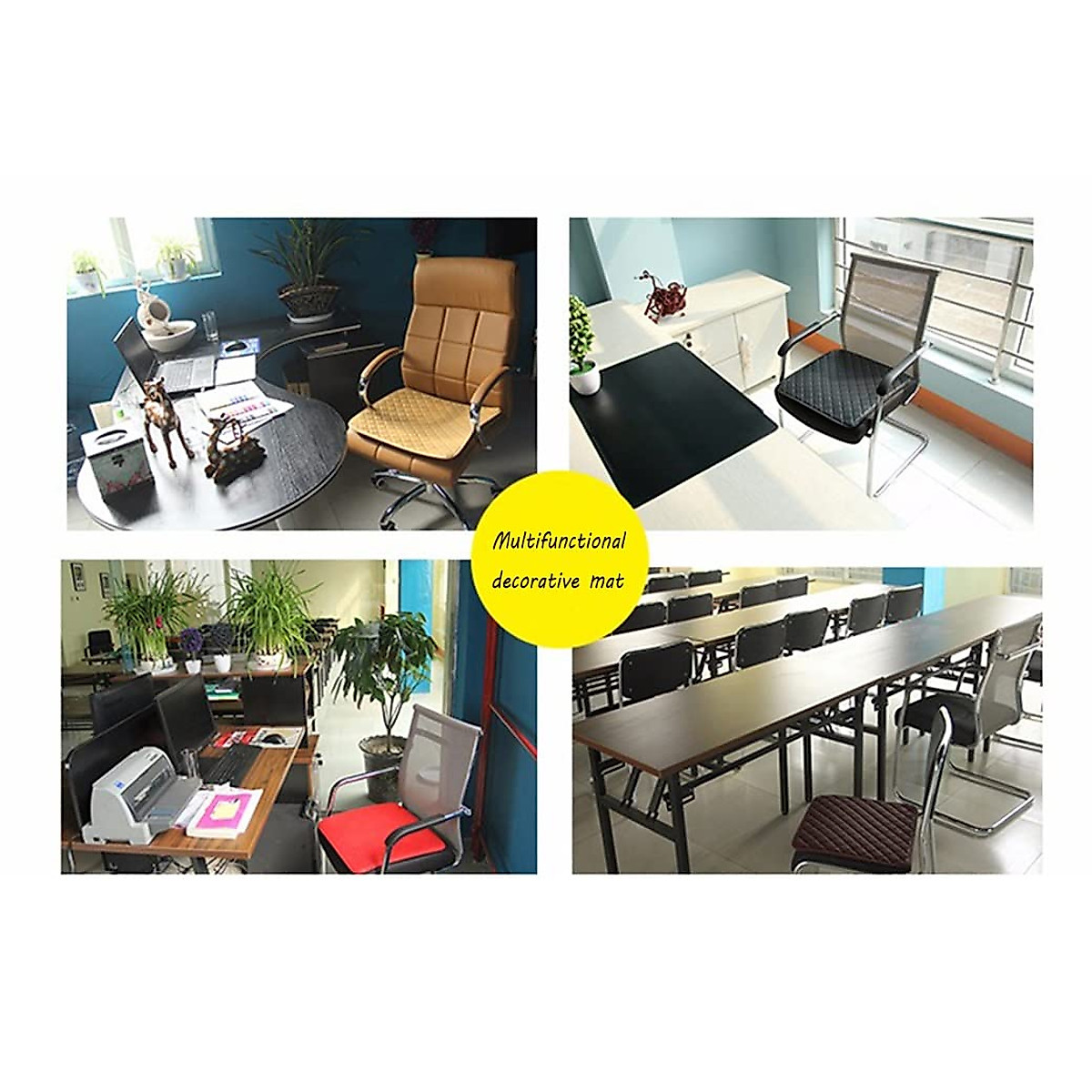 Leather Chair Cushion Pad Office Computer Chair Boss Chair Pad Non-Slip Waterproof Dining Chair Cushion Car Sofa Leather Seat Cushion ( Color : Black , Size : 50*50cm )