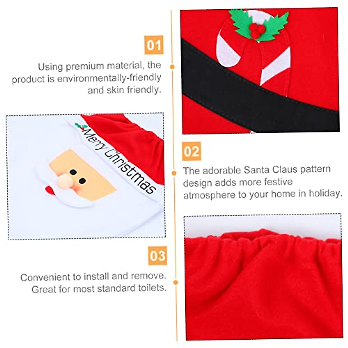 Uonlytech 1 Set Christmas Toilet Cover Wc Cover Christmas Floor Mat Kit Xmas Toilet Mat Toilet Warmer Cover Christmas Toilet Rug Water Tank Cover Gnome Toilet Cover Elder Cloth Radiator Cap