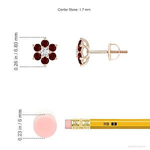 ANGARA Natural Ruby Stud Earrings for Women in 14K Rose Gold (Grade-AAAA | Gemstone Size-1.7mm) | July Birthstone Jewelry Gift for Women | Birthday | Wedding | Anniversary