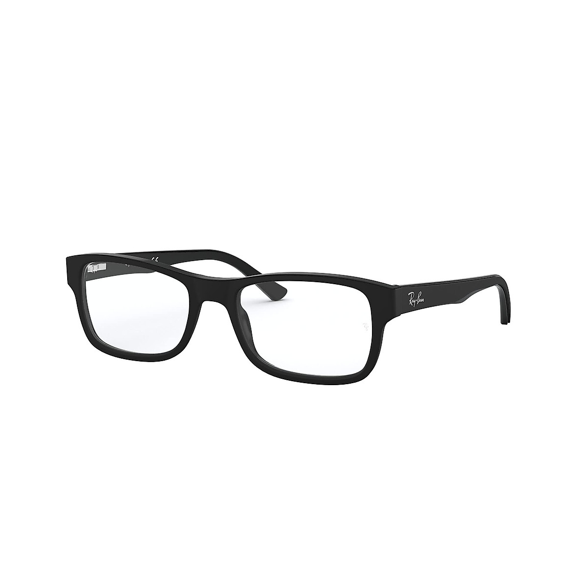 Ray-Ban RX5268 Rectangular Prescription Eyeglass Frames, Matte Black/Demo Lens, 52 mm