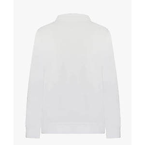 Fronage Women's Half Zip Sweatshirt Western Aztec Sweater, Casual Long Sleeve Mexico Ethnic Graphic Pullover Tops White, L