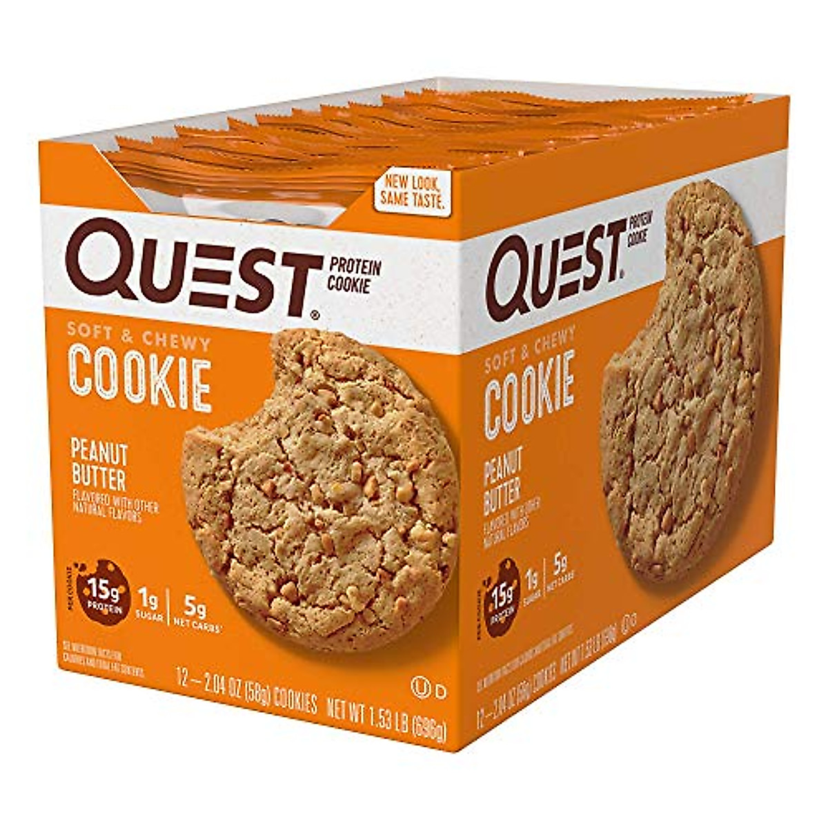 Quest Nutrition Protein Cookie, Peanut Butter,2.04 Ounce, Pack of 12