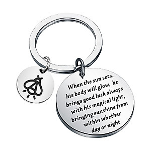 TIIMG Firefly Charm Keychain Firefly Lover Gift Inspirational Gifts Firelfly Good Luck Gift (When the sun sets)