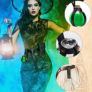 Magibag Renaissance Belt Pouch Waist Bag Pouch Skirt Hike Medieval Bag Ren Faire Costume Accessories for Halloween (Potion Bottle-Black)