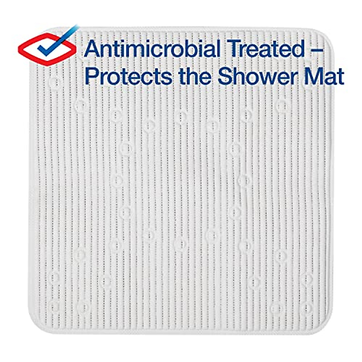 Clorox by Duck Brand Cushioned Foam Shower Mat, Non Slip Bathtub Mat with Suction Cups, Fits Square Shower Stalls, 21' x 21", White, 2 Pack
